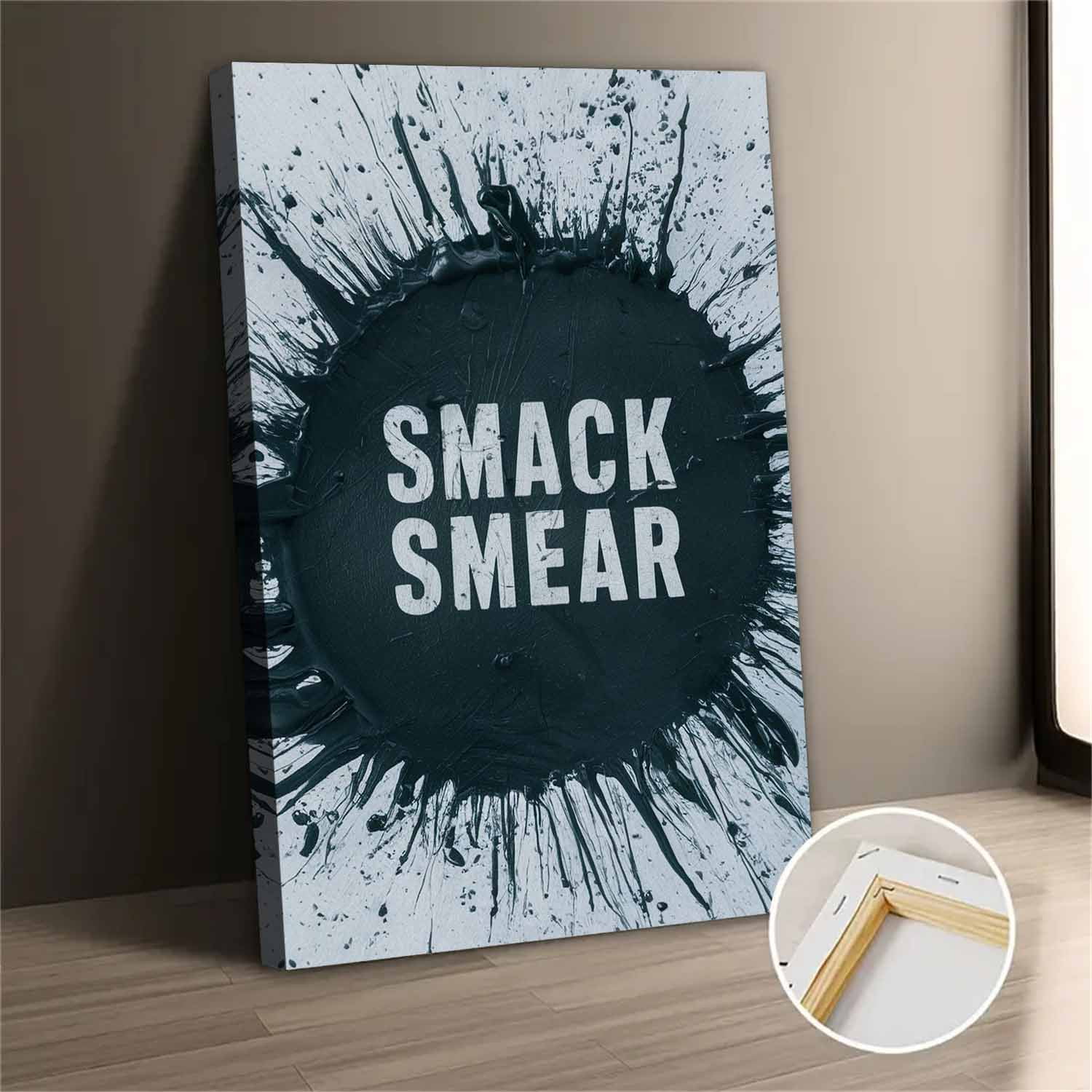 Black Smack Smear Canvas Wall Art Print For Bedroom Decor - Walmart.com