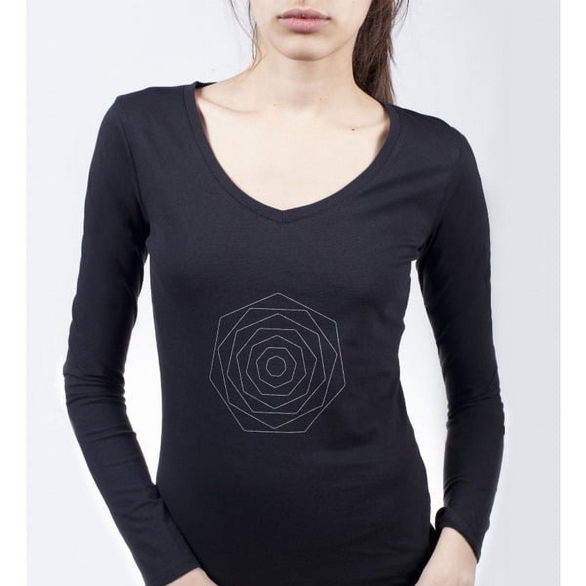Black Small Flower Long Sleeve Tee - Walmart.com