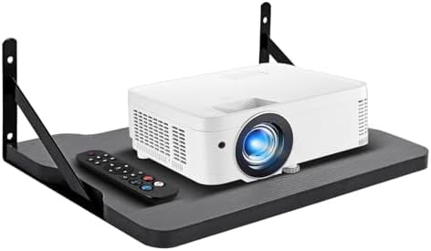 Black Small Mini Projector Shelf,Router Wall Mount Floating Shelf ...