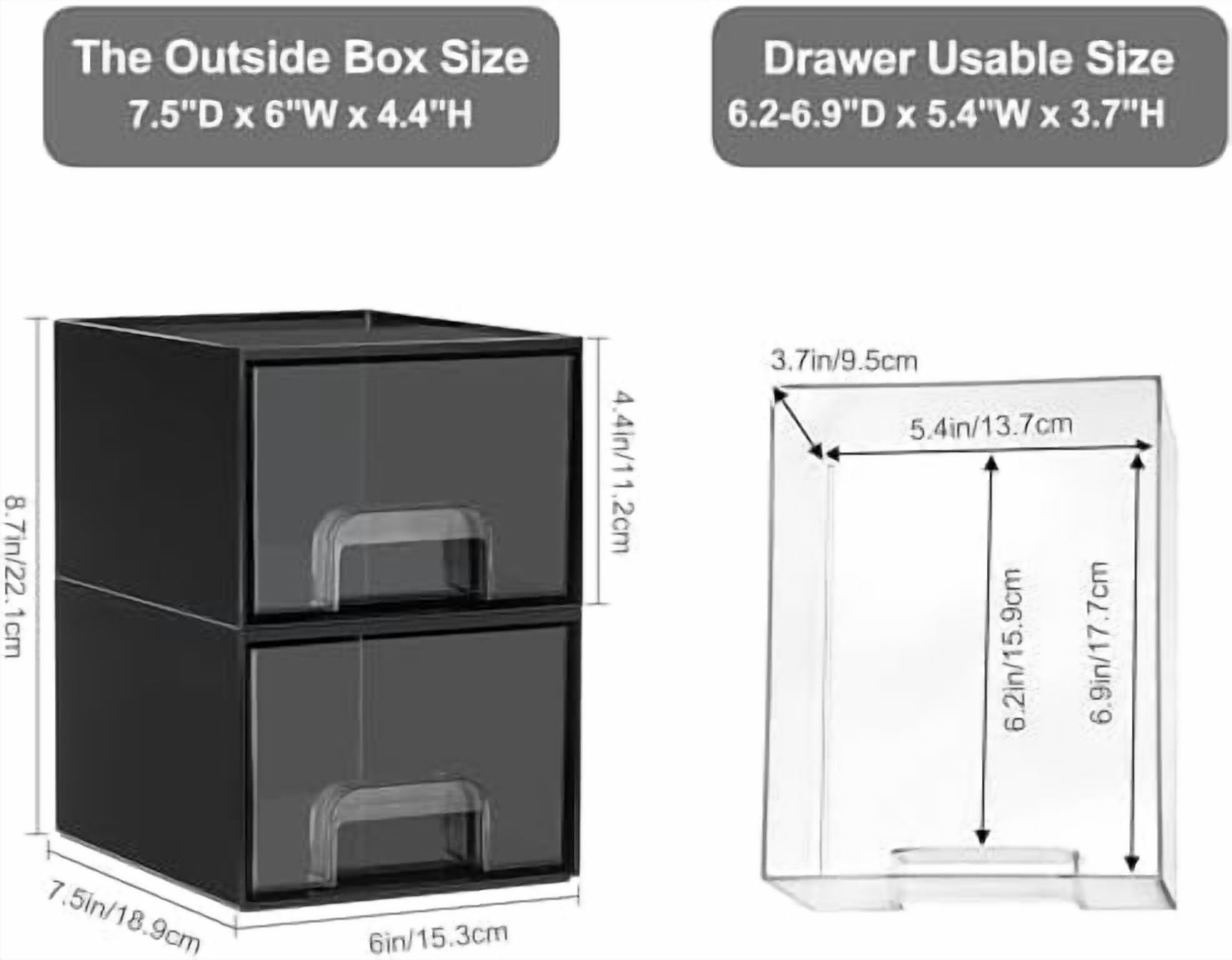 Black Small Stackable Storage Drawers, Cologne Organizer for Men ...