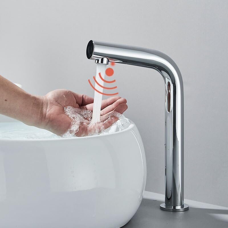 Black Smart Sensor Basin Faucet Touchless Automatic Sensor Faucet Hot ...
