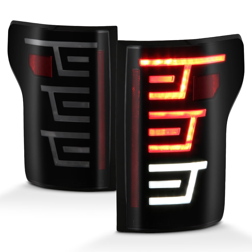 Black Smoke 2015-2016 2017 Ford F150 LED Tube Tail Lights Brake Lamps ...