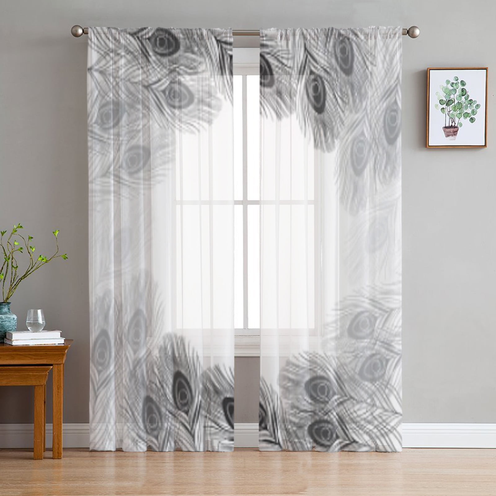 Black Smoke Simple Curtains For Living Room Luxury Baby Bedroom Tulle ...