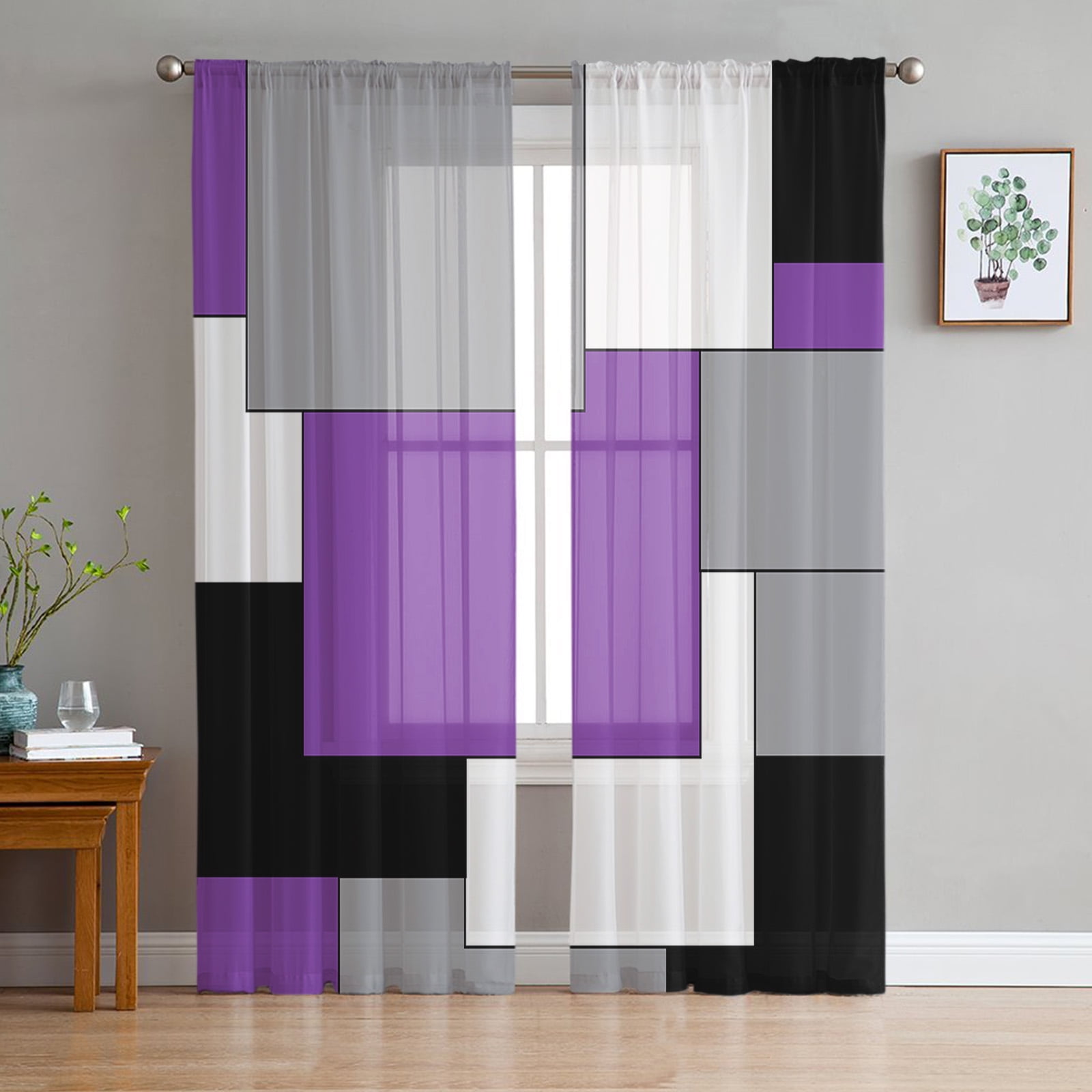 Black Smoke Simple Curtains For Living Room Luxury Baby Bedroom Tulle ...