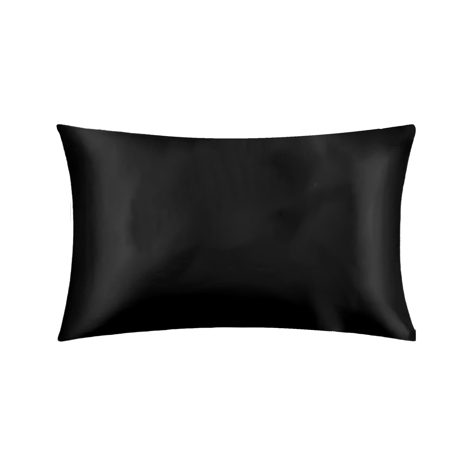 Black Smooth Satin Like Pillowcase With Envelope Closure For Hair Care ...