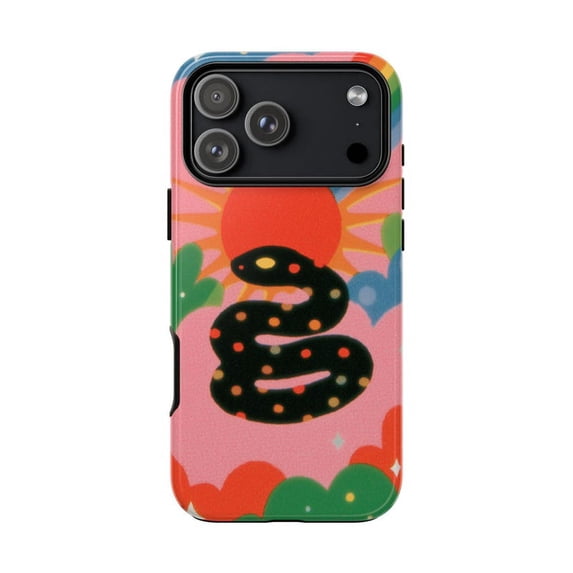 Black Snake Colorful Dots Aurora with iPhone 17 to 11 Pro Max H01413 ...
