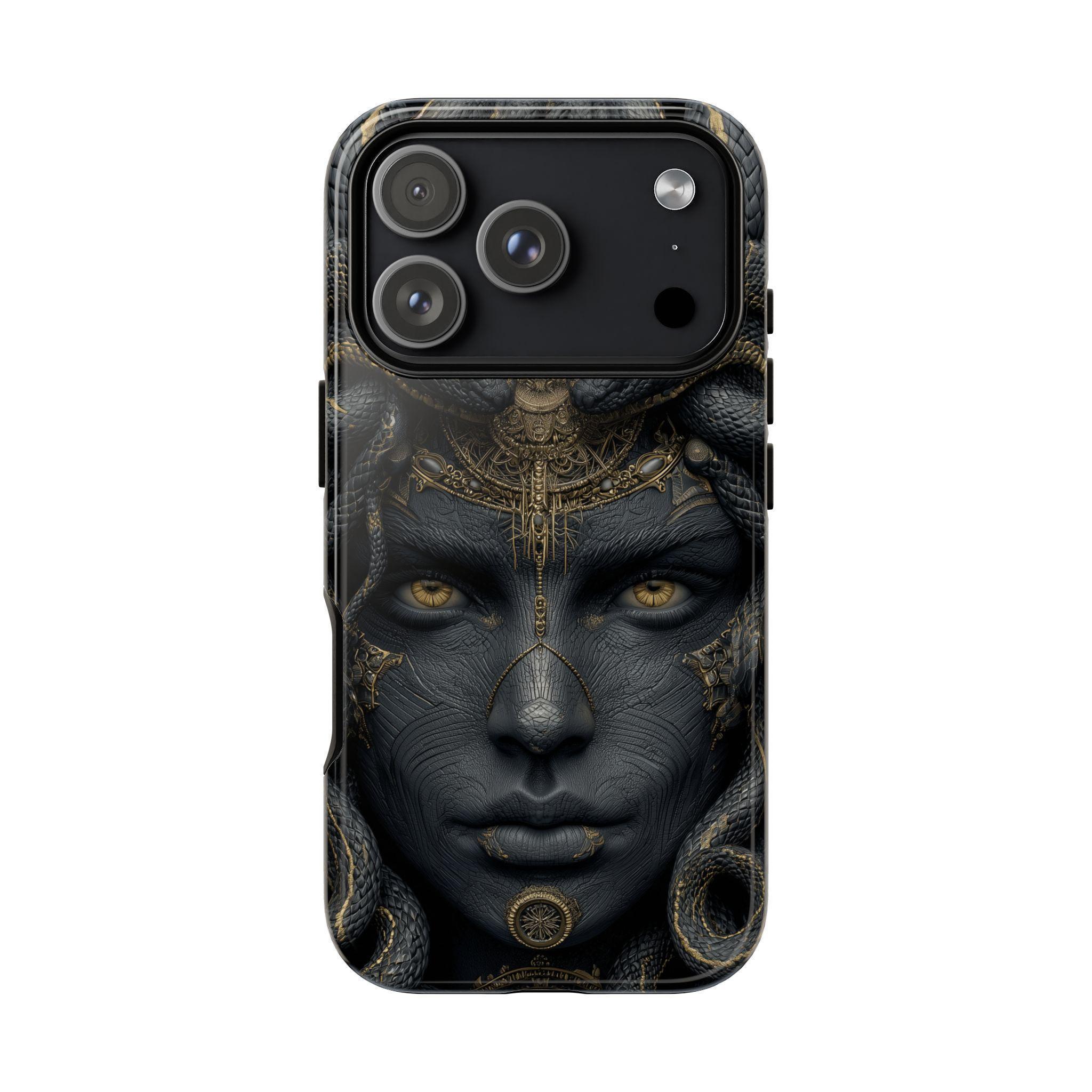 Black Snake Medusa Serpent Mythic Dark Creature Art Phone Case 17 16 15 ...