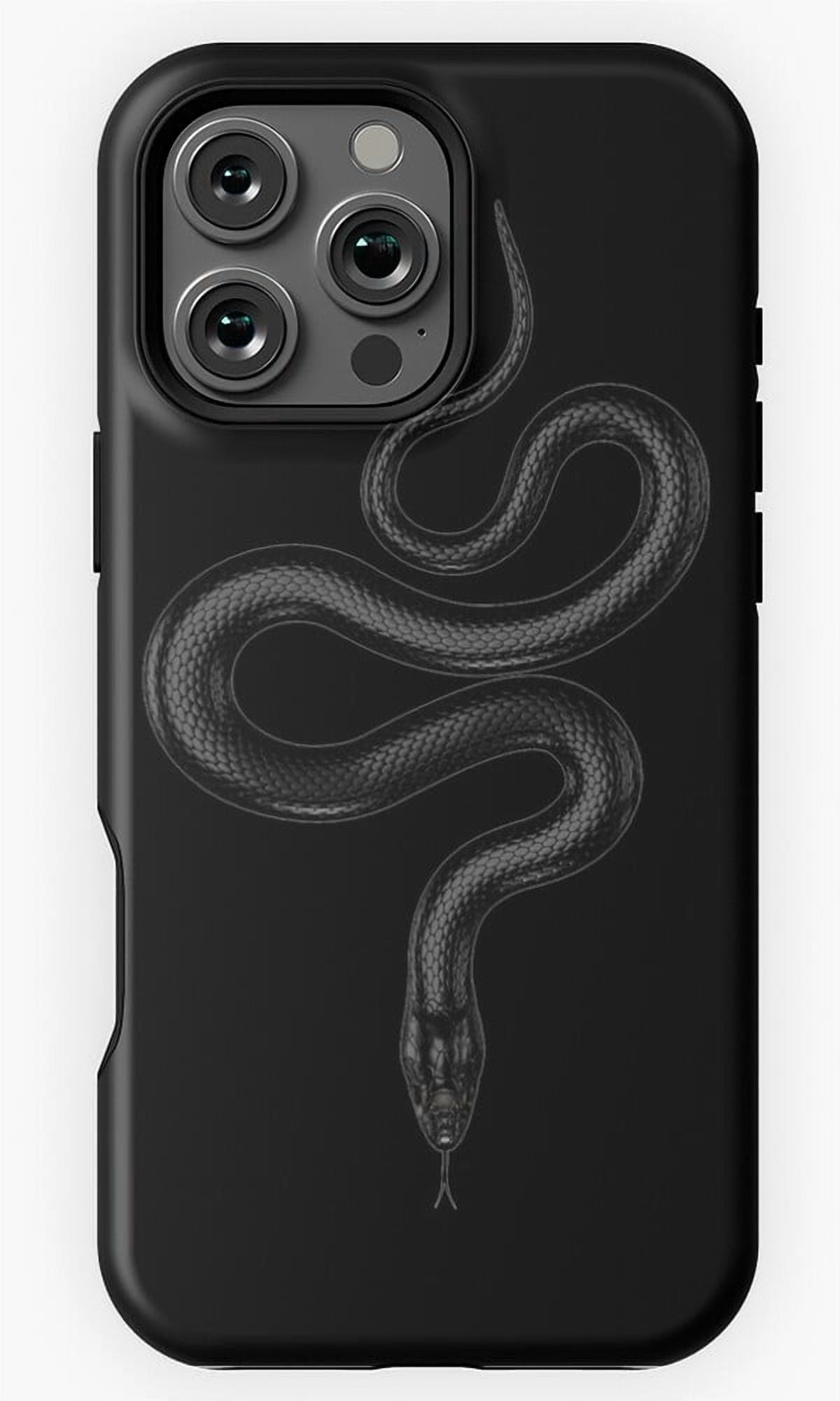 Black Snake Minimal Gothic Dark Animal Artwork Phone Case for iPhone 16 ...