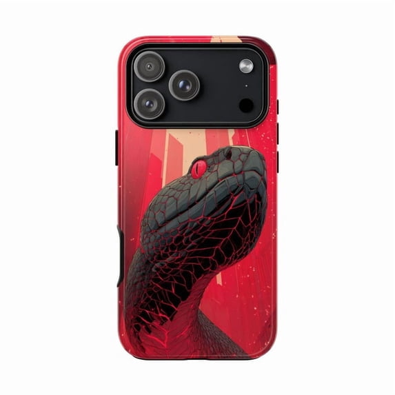 Black Snake Scarlet Red Glow Phone Case with iPhone 17 to 11 Pro Max ...