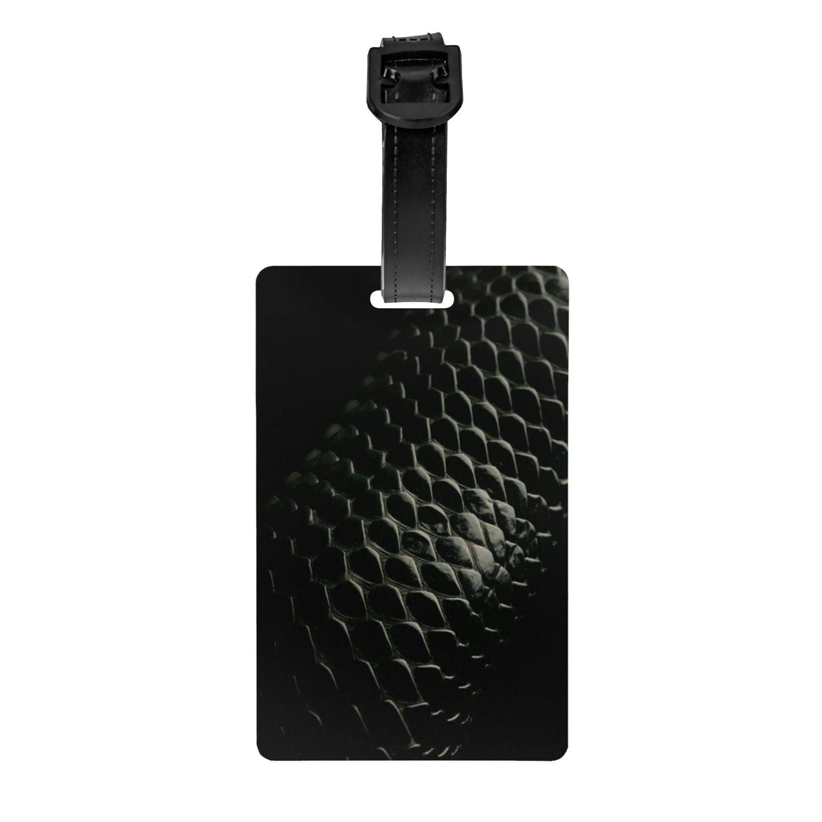 Black Snakeskin Luggage Tag Pvc Identifier Card Holder Label Travel Bag ...