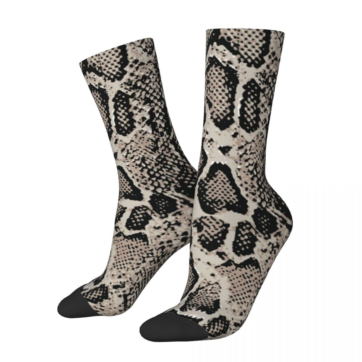 Black Snakeskin Stockings Snake Scale Print Pattern Retro Socks Spring ...