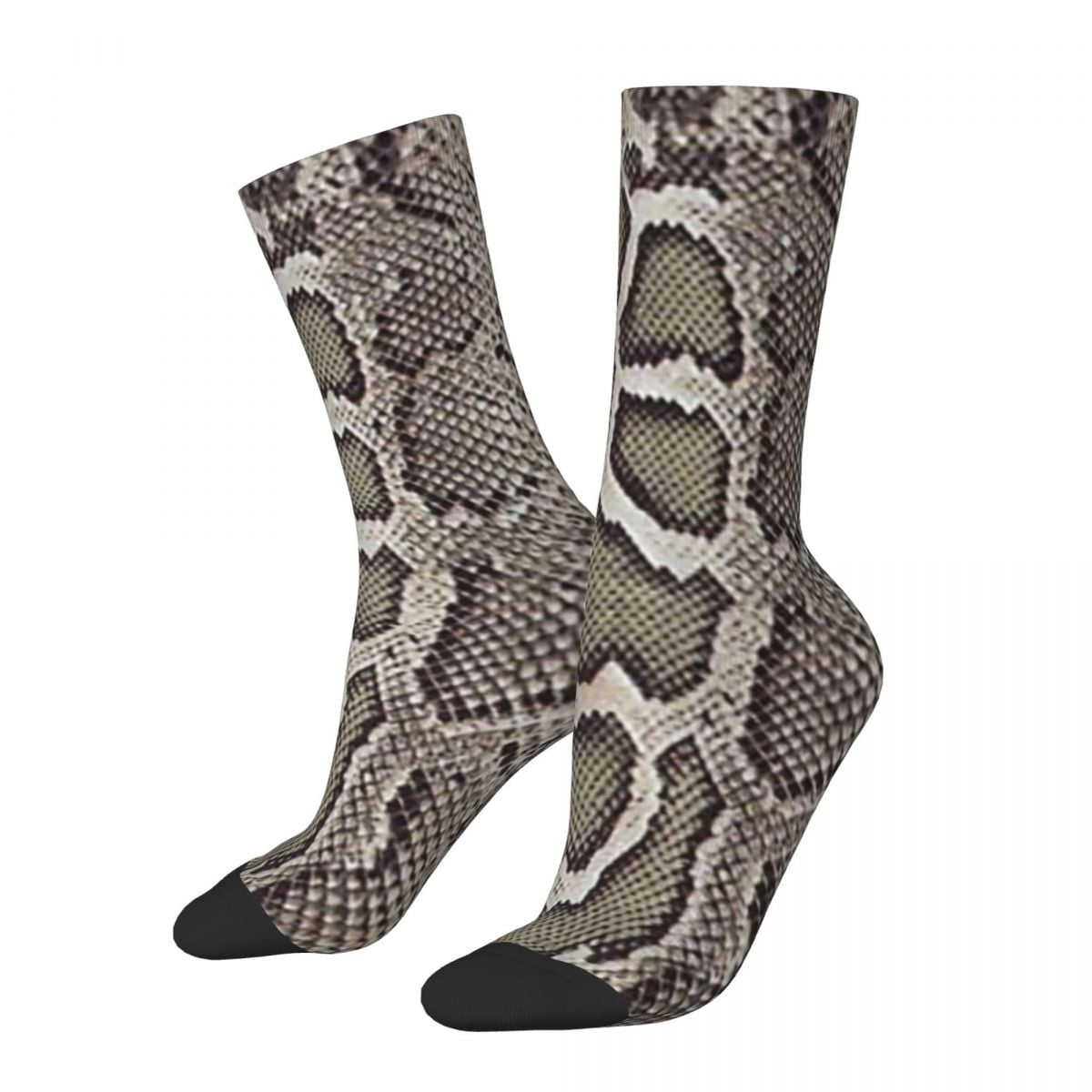 Black Snakeskin Stockings Snake Scale Print Pattern Retro Socks Spring ...