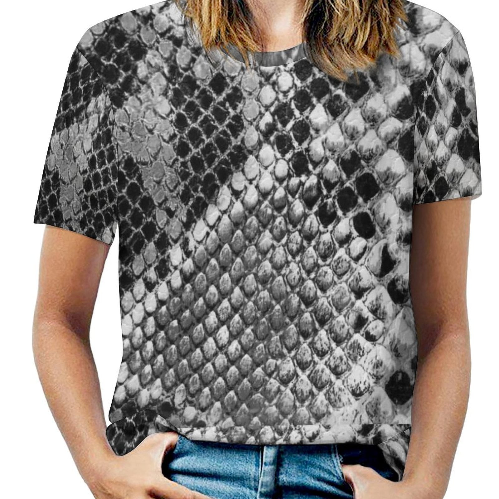 Black Snakeskin Texture T Shirt Toxical Large Cobra And Boa T-Shirts ...