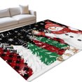 Black Snowman Christmas Washable Rug 5x8 Area Rug for Living Room ...