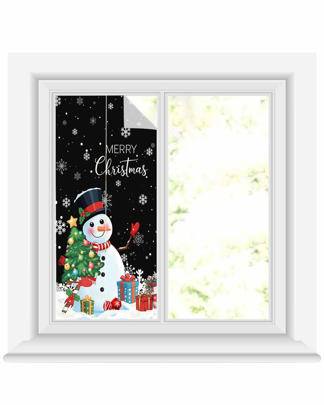 Black Snowman Christmas Window Privacy Film Stained Glass Window Film ...
