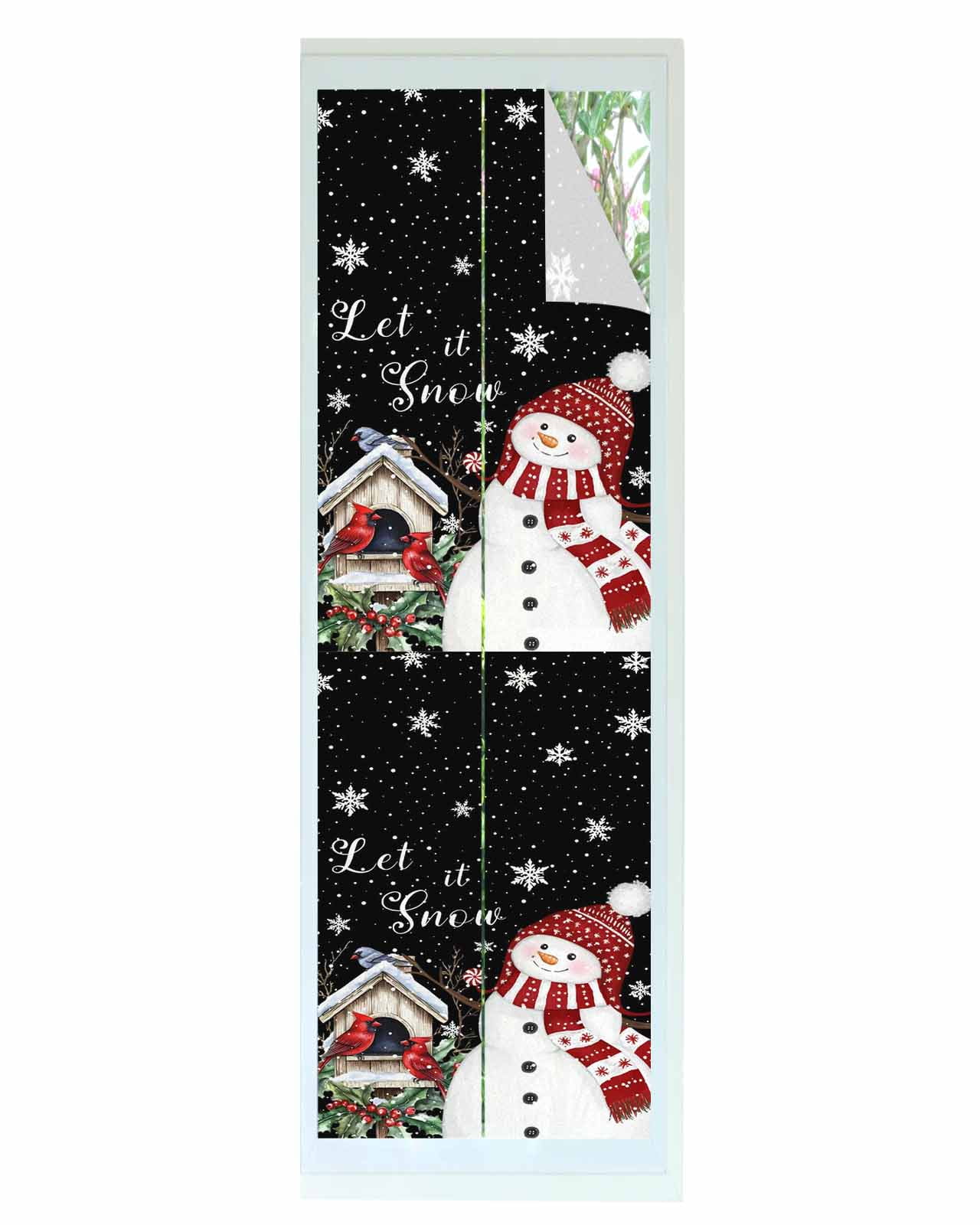 Black Snowman Christmas Window Privacy Film Stained Glass Window Film ...