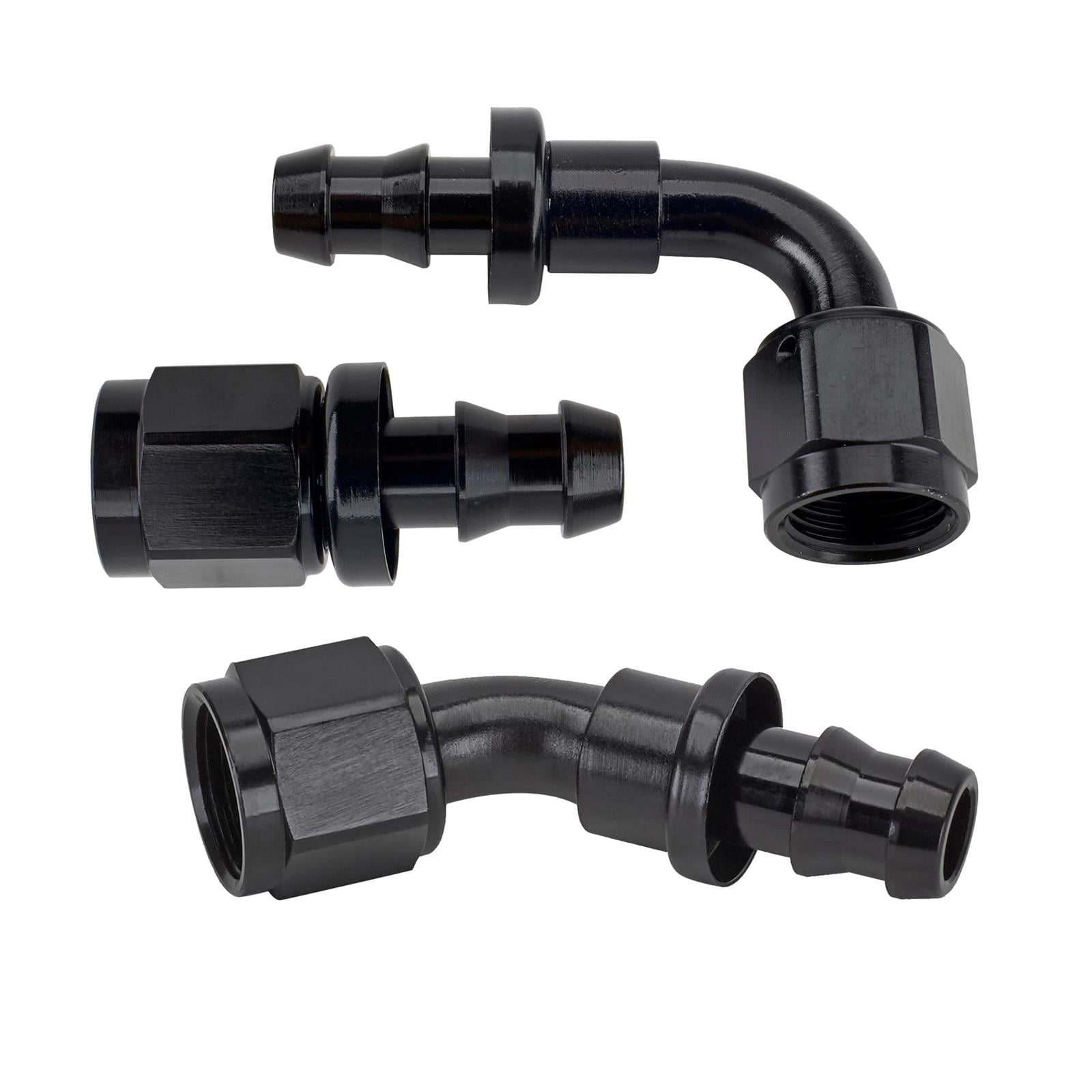 Black Socketless Push-On Hose End Fittings, AN10, Straight/45/90 ...