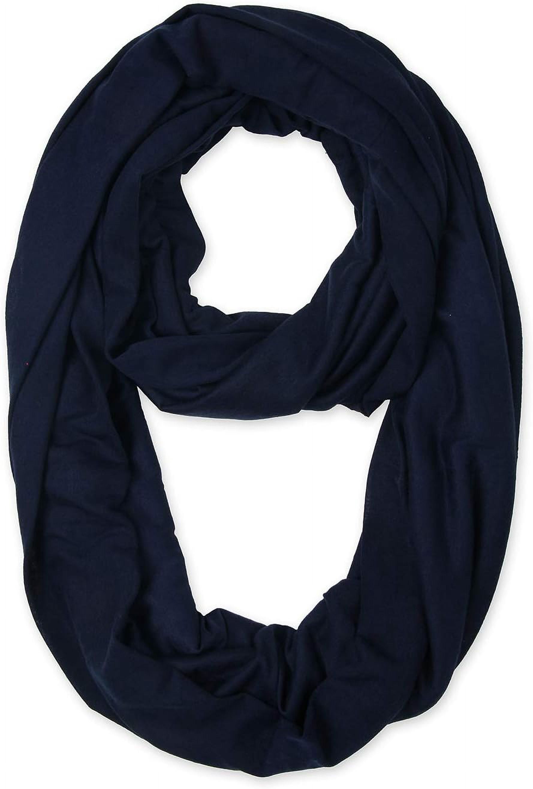 Black Soft Girl Women Infinity Wrap Scarf Stretchy Jersey Knit Sleep ...