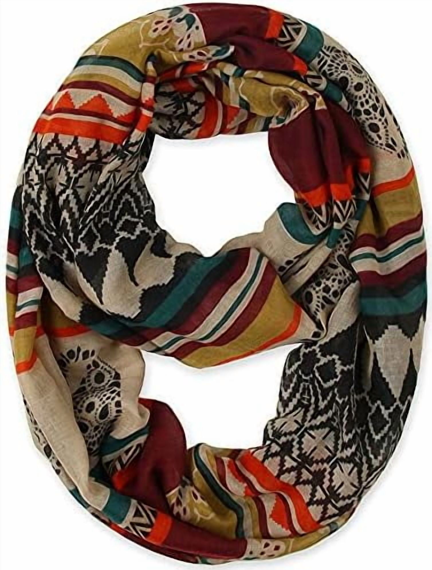 Black Soft Girl Women Infinity Wrap Scarf Stretchy Jersey Knit Sleep ...