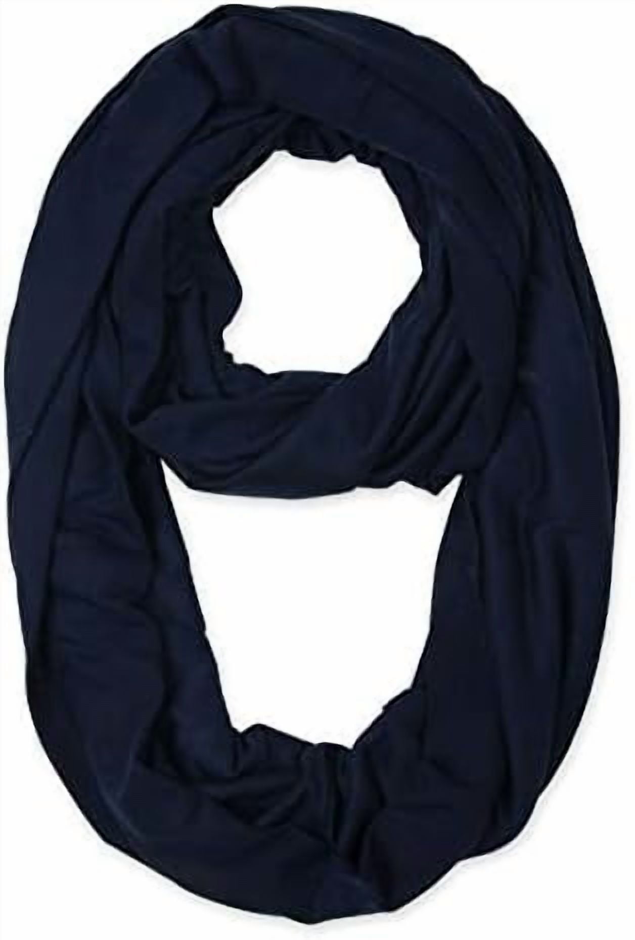 Black Soft Girl Women Infinity Wrap Scarf Stretchy Jersey Knit Sleep ...