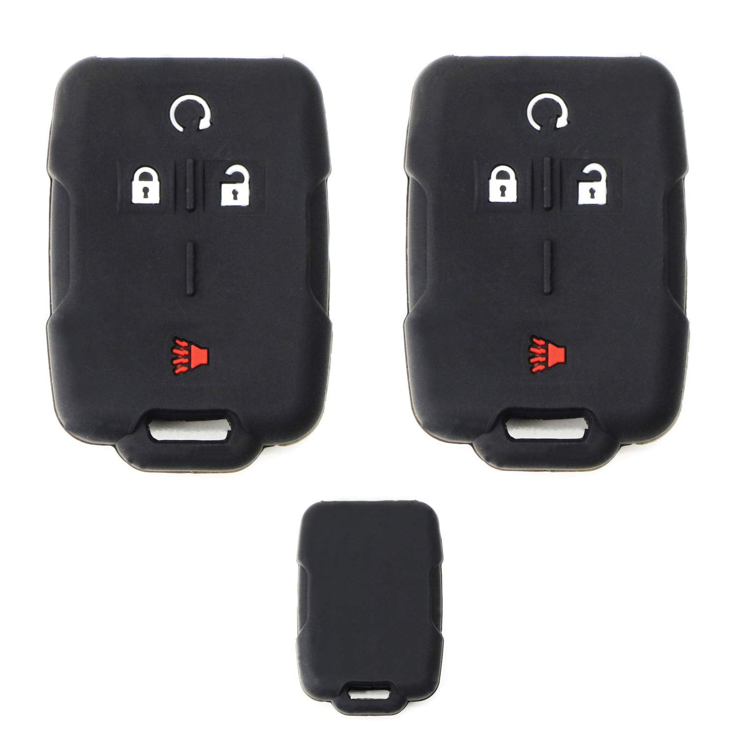 Black Soft Silicone Key Fob Case Cover For 2014-up Chevrolet Silverado ...