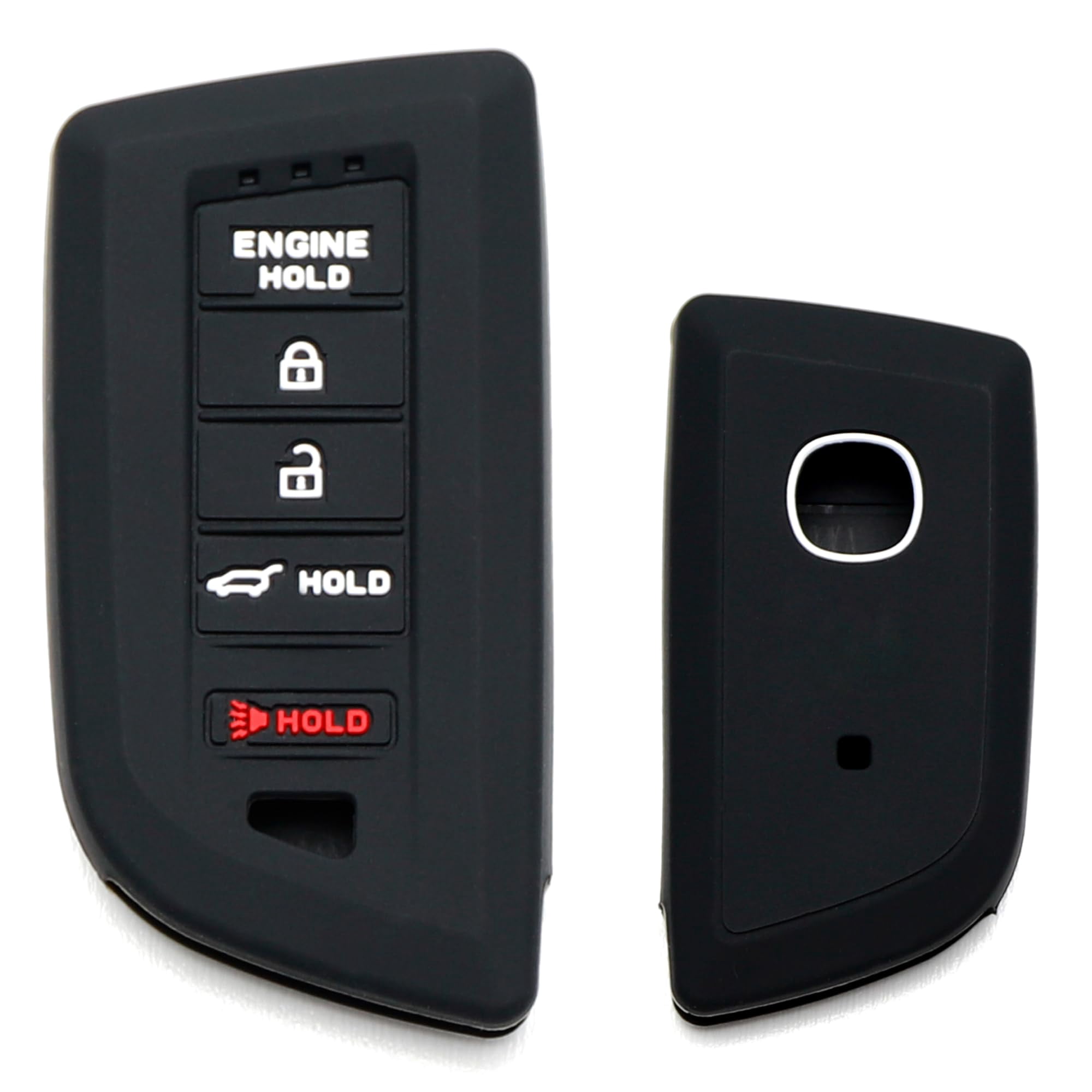 Black Soft Silicone Key Fob Cover w/White/Red Letters, For Acura 2022 ...