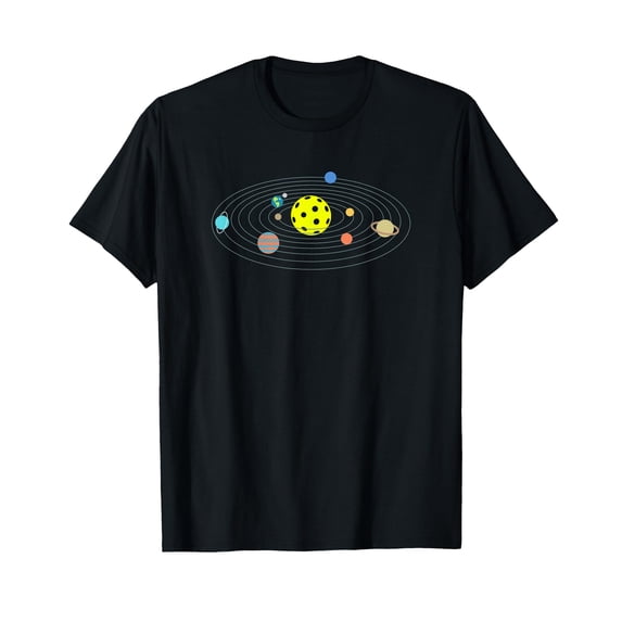 Black Solar System Graphic T-Shirt for Comfortable Everyday Wear ...