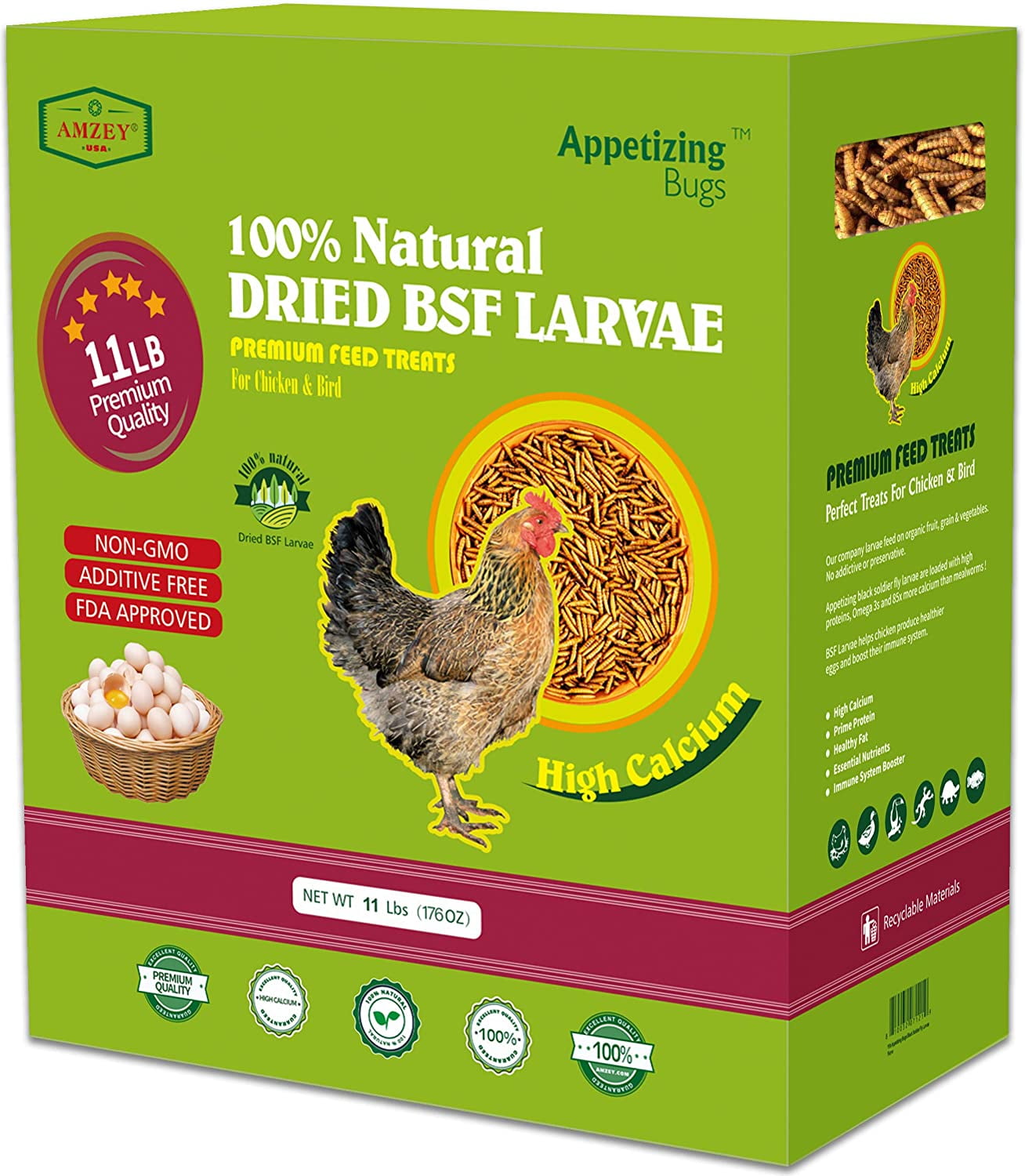 Black Soldier Fly Larvae 11LBS- 100% Natural BSF Larvae - High Calcium ...