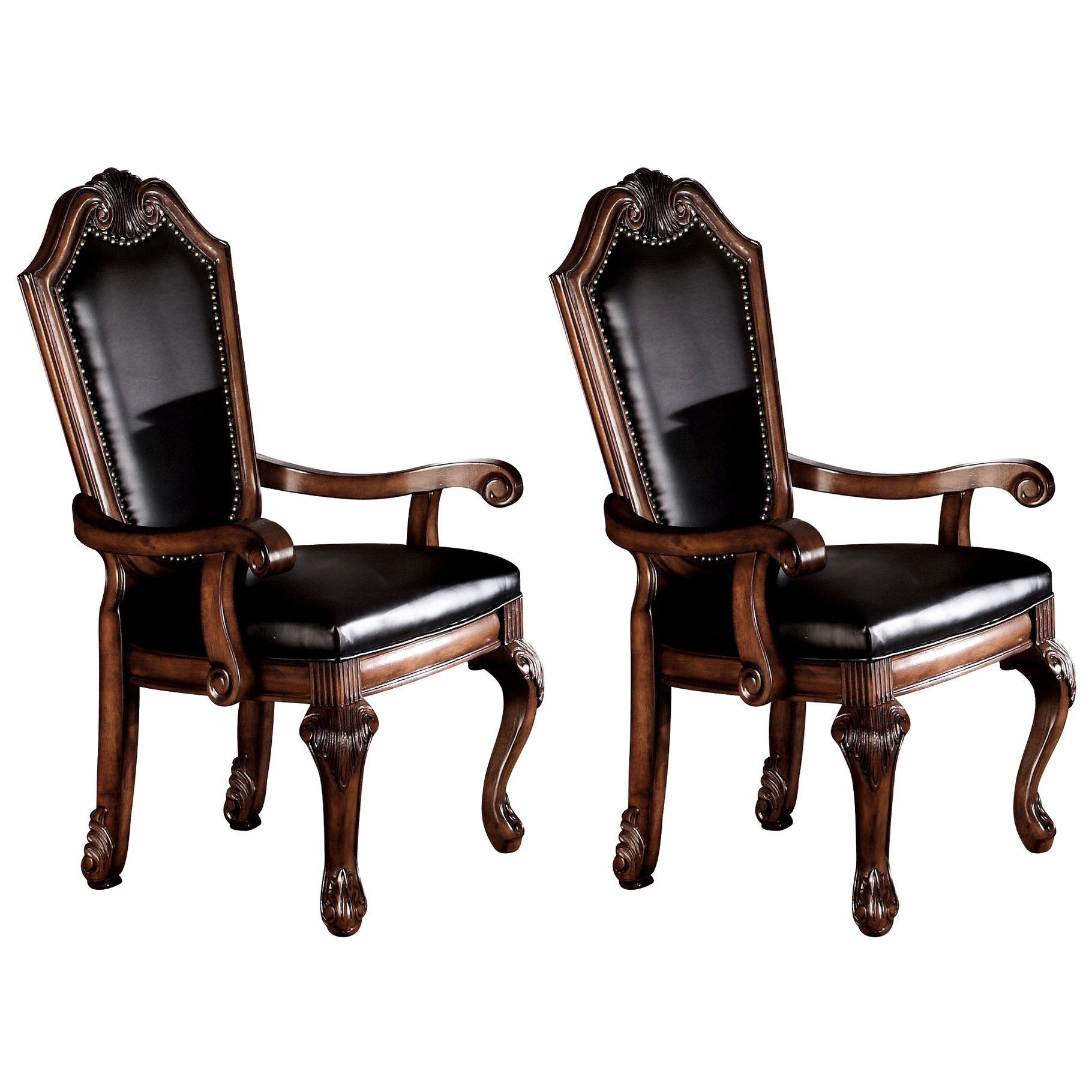 Black Solid Back - Welt - Trimmed Seat Cushion - Dining Room - Set of 2 ...