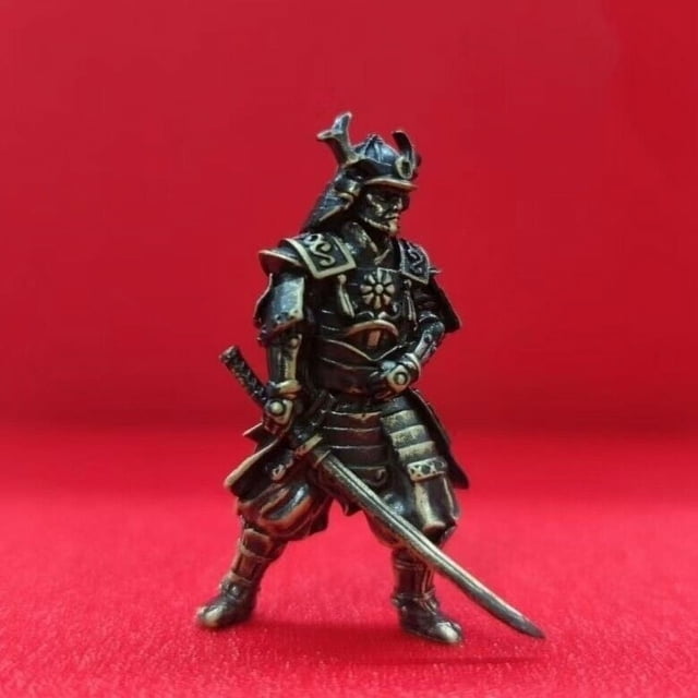 Black Solid Color Bronze Slash Samurai Ancient Soldier Statue Ornament ...