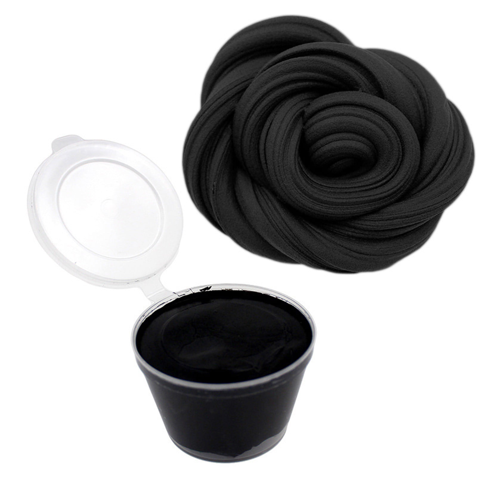 Black Solid Color Cloud Butter Slime Toy Non-Hardening Stretchy DIY ...