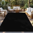 Black Solid Indoor Outdoor Rugs 6x9 Ft, Color Outdoor Patio Rugs Mat ...