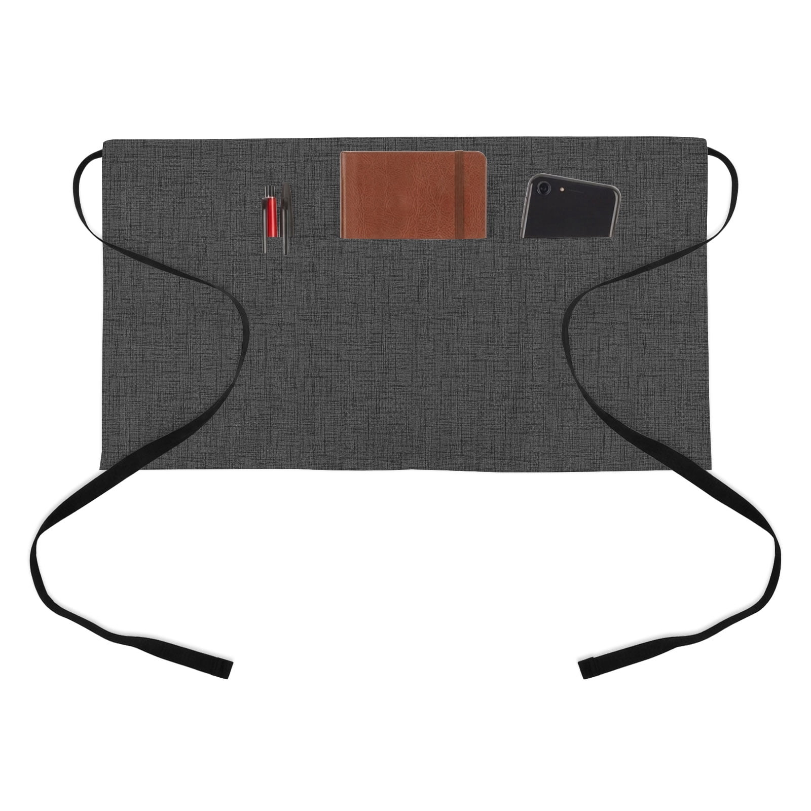 Black Solid Kitchen Restaurant Half Waist Apron, Minimalist Cloth ...