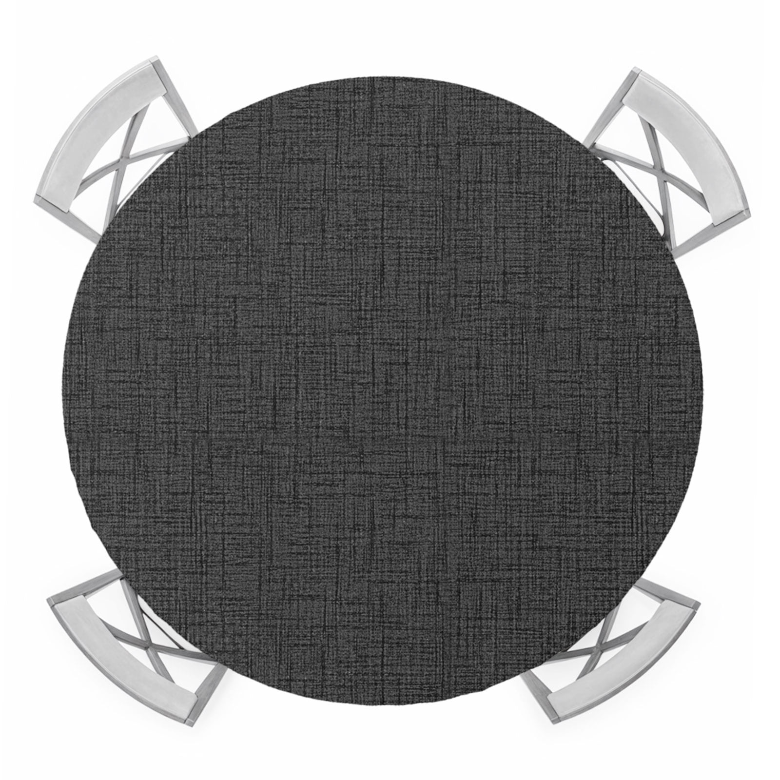 Black Solid Round Table Cover, Minimalist Cloth Industrial Slate Black ...