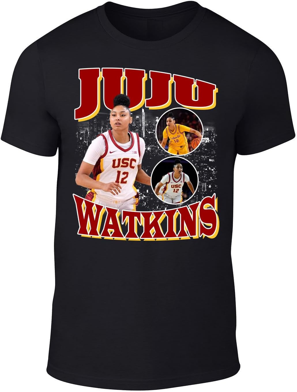 Black Southern California Juju Watkins Tee, Bootleg Throwback Style, Vintage Vibe for Basketball ...