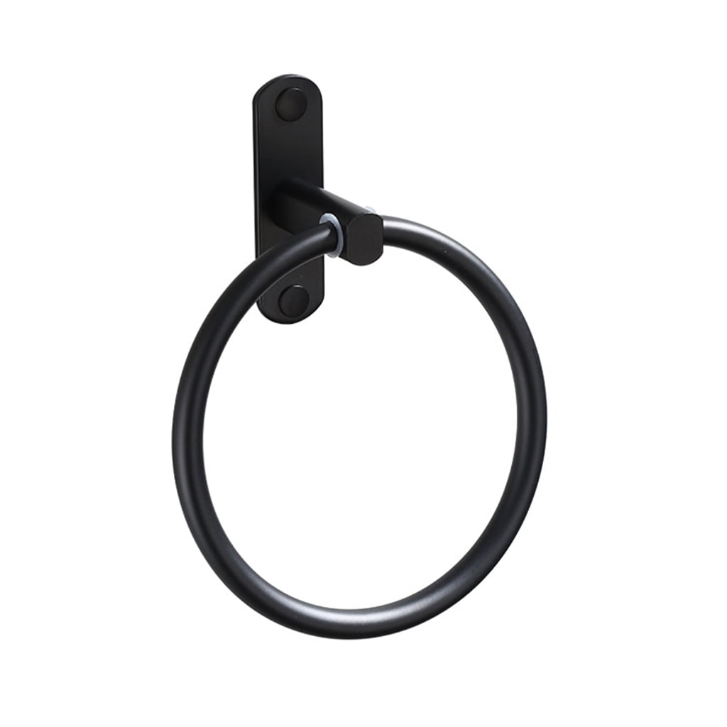 Black Space Aluminum Towel Holder Round Towel Wall Mounted Towel Rack ...