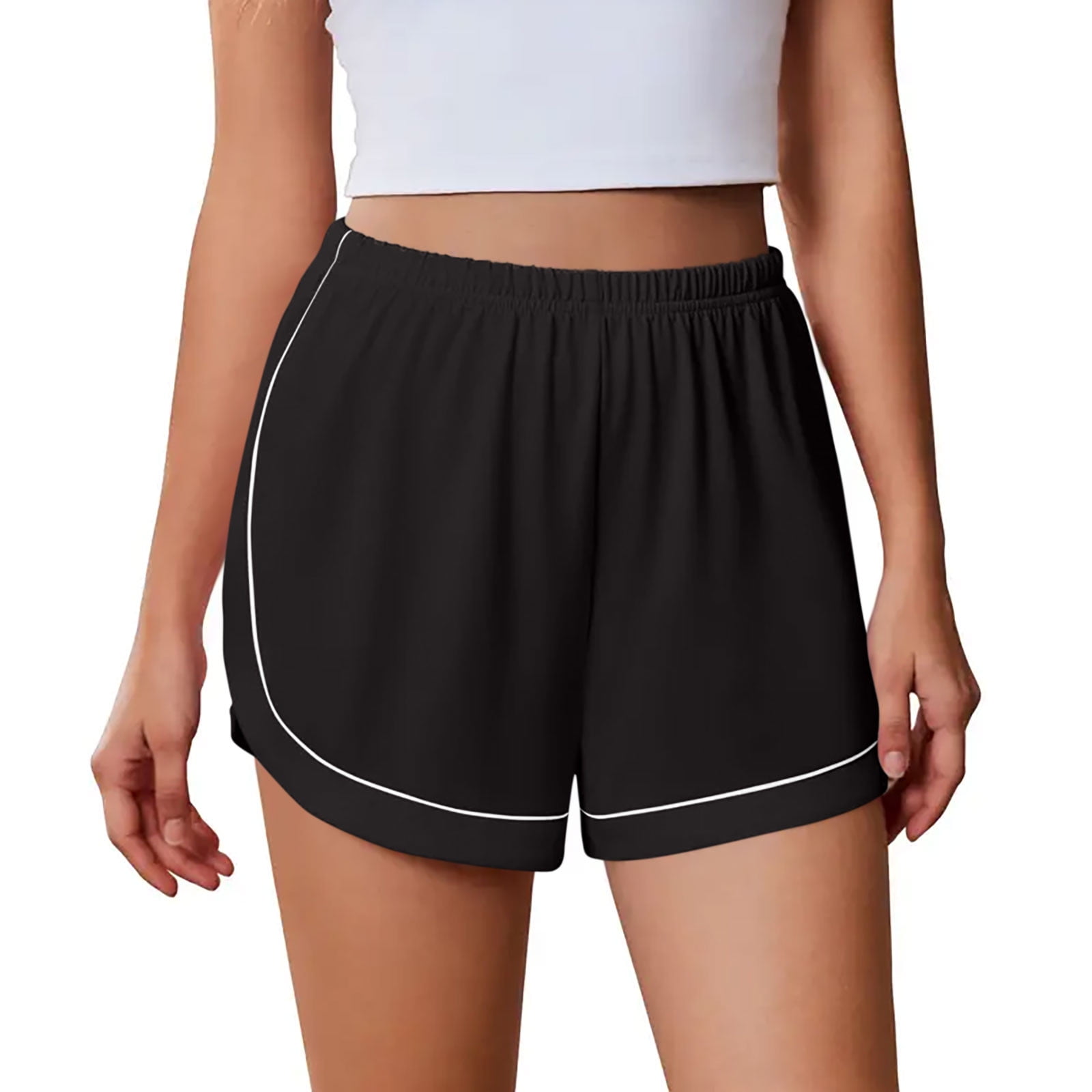 Black Spandex Shorts for Teen Girls Fall Summer Sport Gym Jogger Slit ...