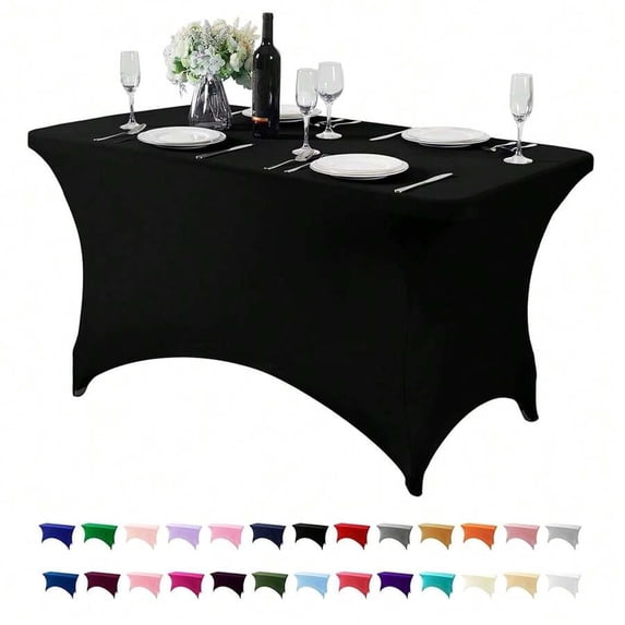 Black Spandex Stretch Table Cover For Rectangular Table 48x30 Inch ...