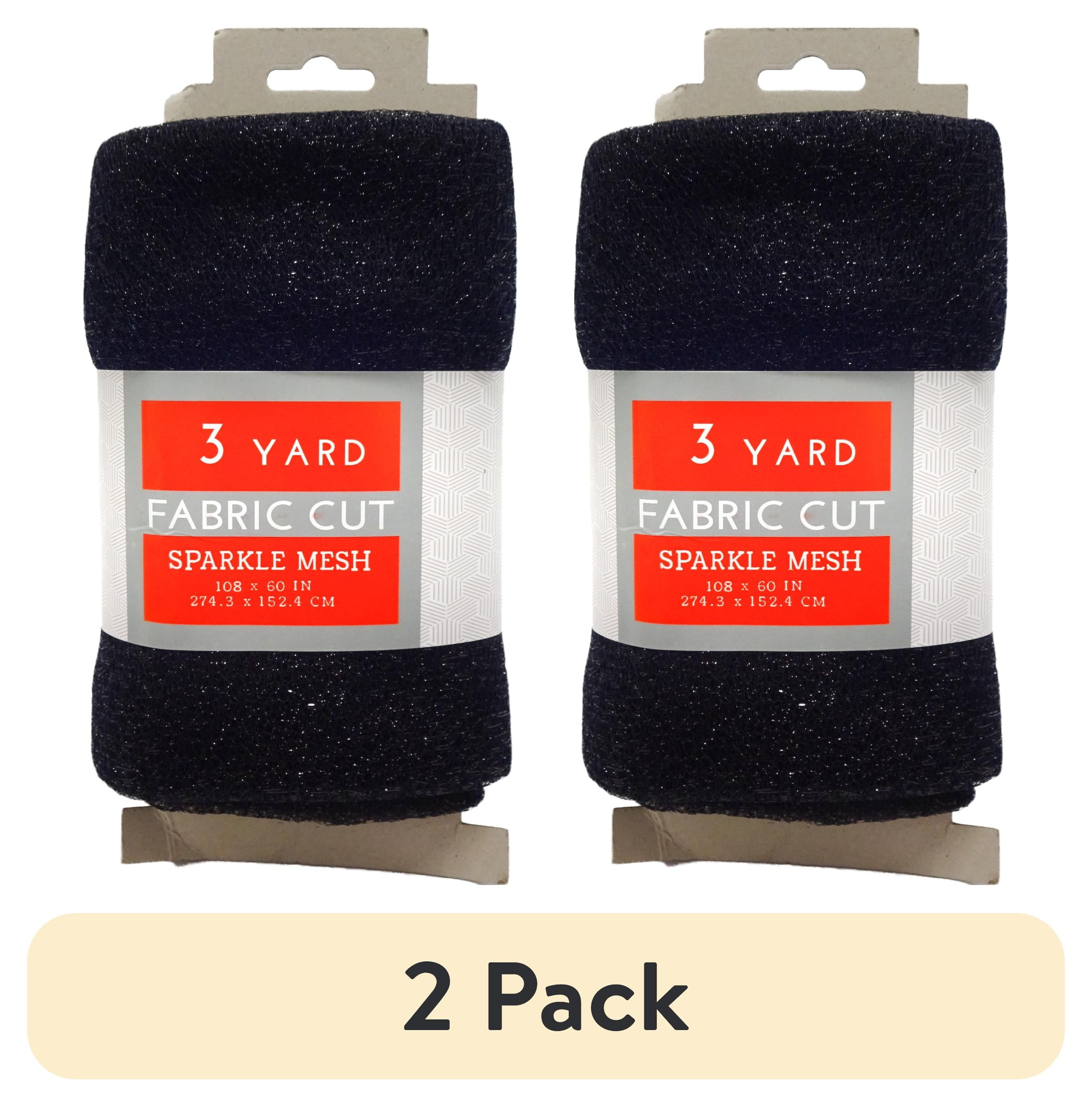(2 pack) Black Sparkle Mesh Crafting Fabric, 3 yard precut - Walmart.com
