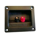 Black Speaker Terminals Connectors Square Box with 2 Banana Gildeds ...