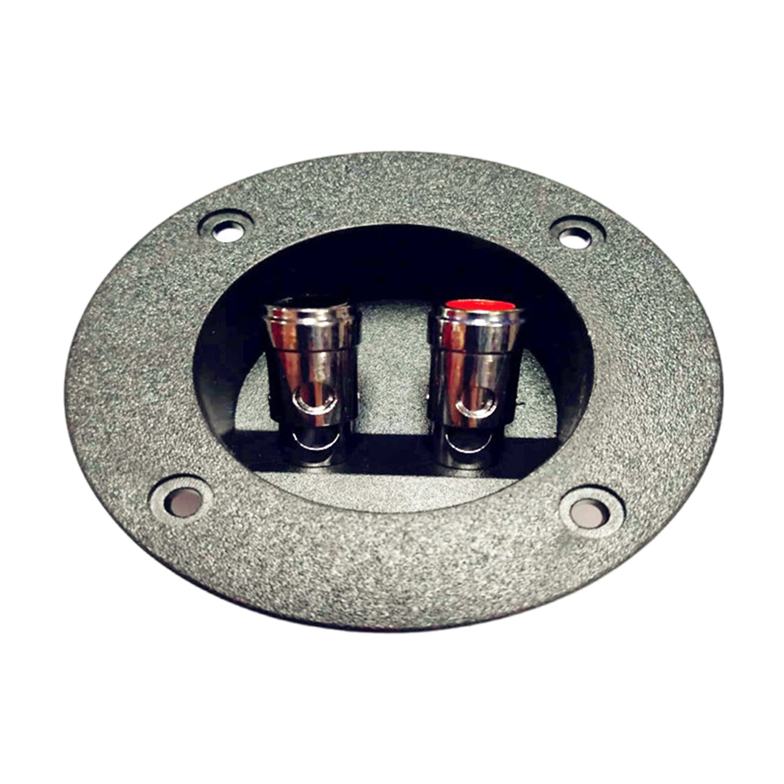 Black Speakers Terminals Connectors Round Box with 2 Banana Gildeds ...