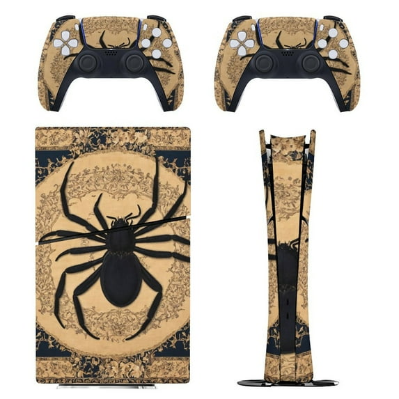 Black Spider Console Skin Bundle for PS5 Pro Slim Disc & Digital / PS4 ...