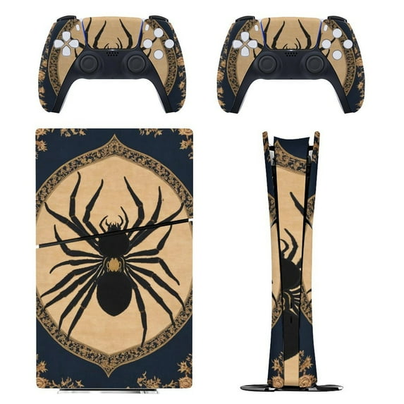 Black Spider Console Skin Bundle for PS5 Pro Slim Disc & Digital / PS4 ...