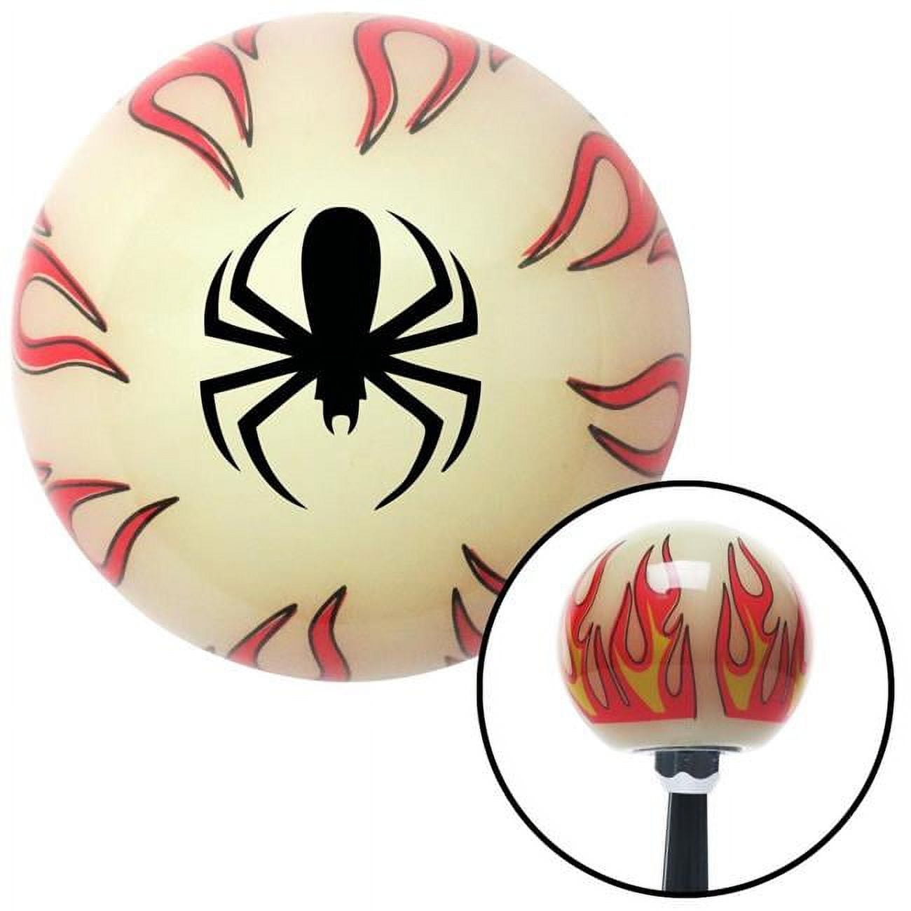 Black Spider Ivory Flame Shift Knob with M16 x 1.5 Insert Shifter Auto ...