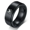Men Rings Titanium Steel Matte Ring Black Spider Ring for Man Halloween ...