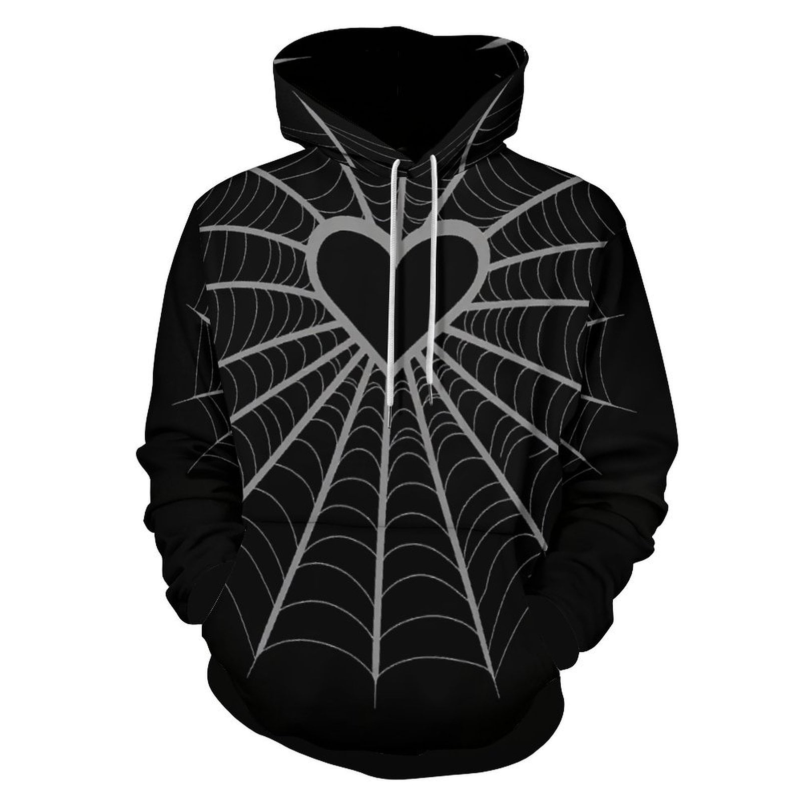 Black Spider Web 3D Print Hoodie Men Women Autumn Thin Pullover ...
