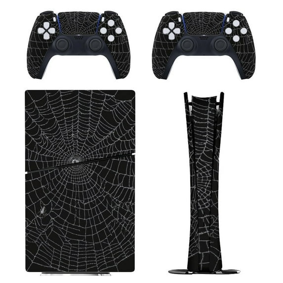 Black Spider Web Console Skin Bundle for PS5 Pro Slim Disc & Digital ...