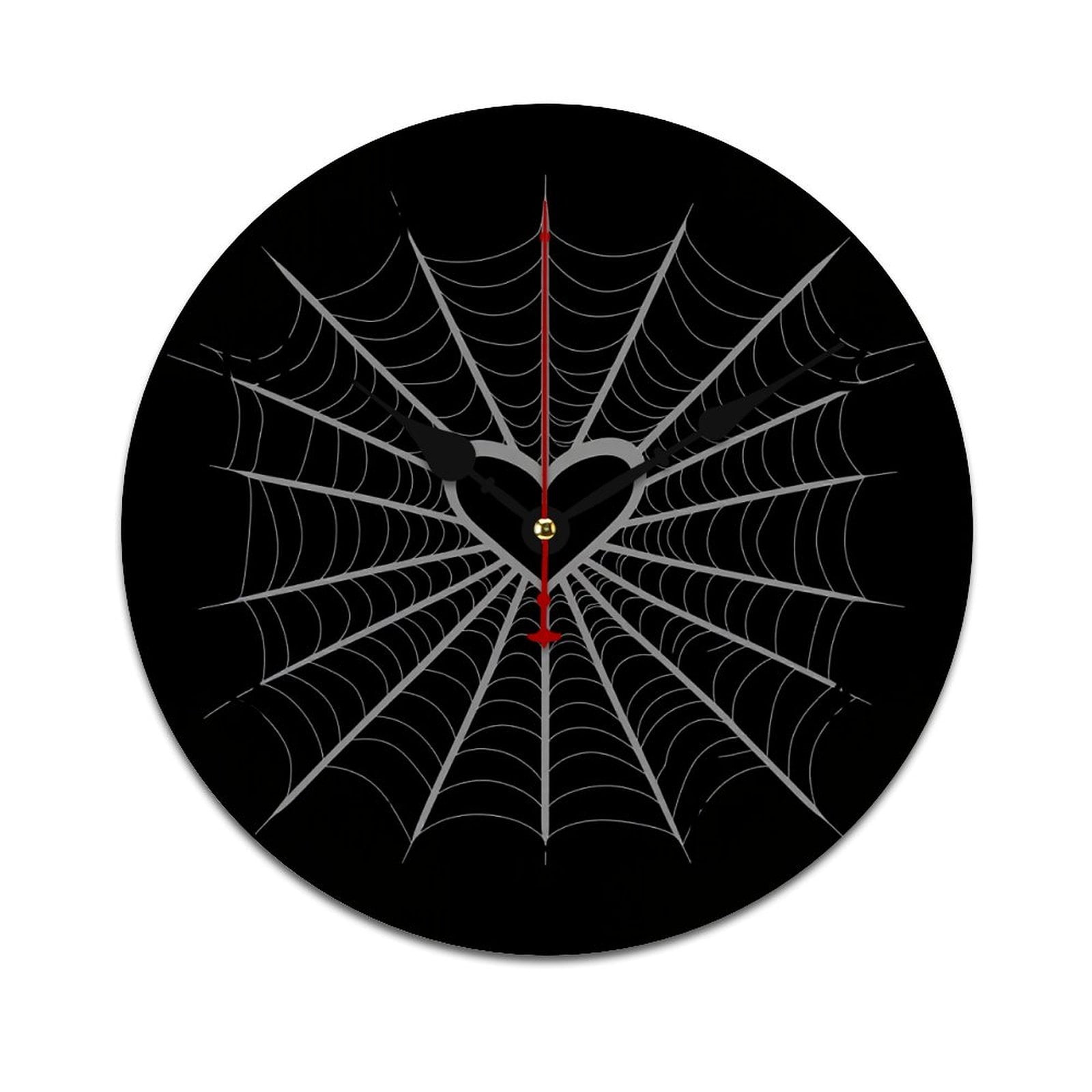 Black Spider Web Word Saying Big Wall Clock Home Decor Art Watch Living ...