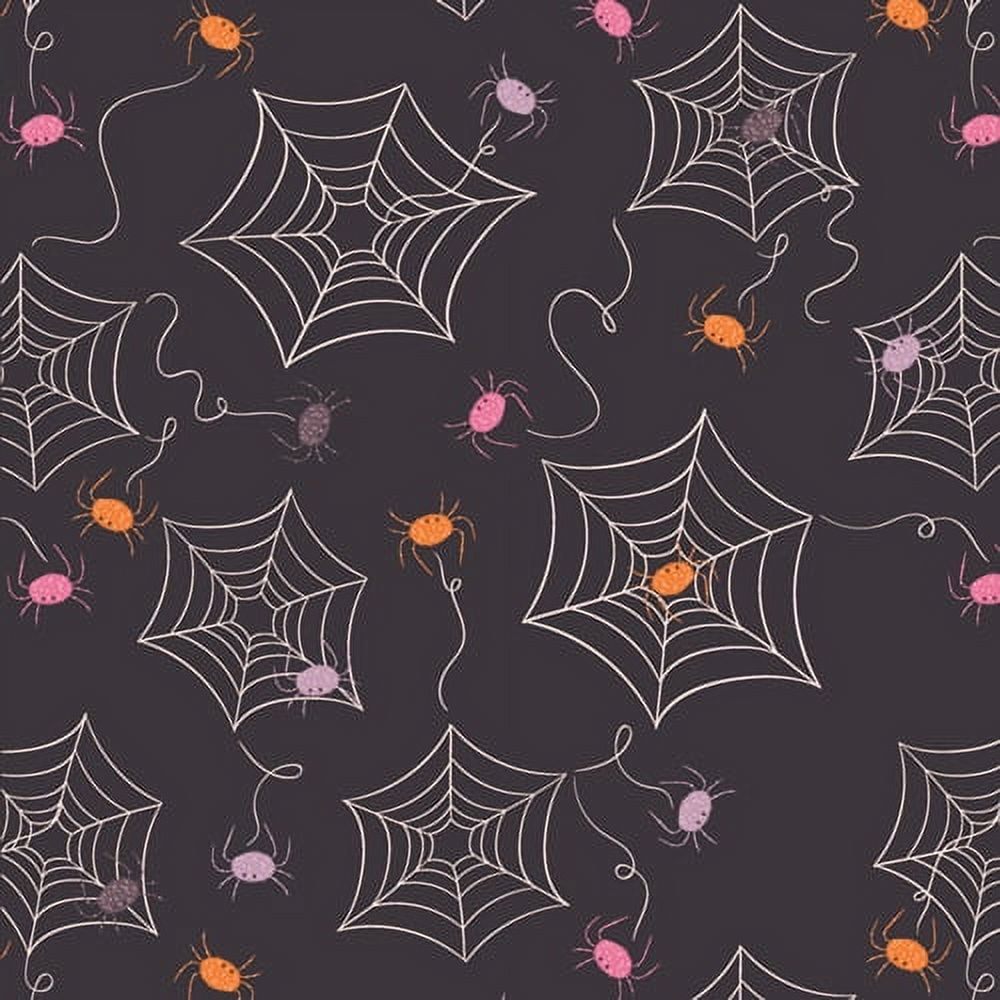 Black Spider Web fabric - Creeping It Real Art Gallery quilt cotton ...