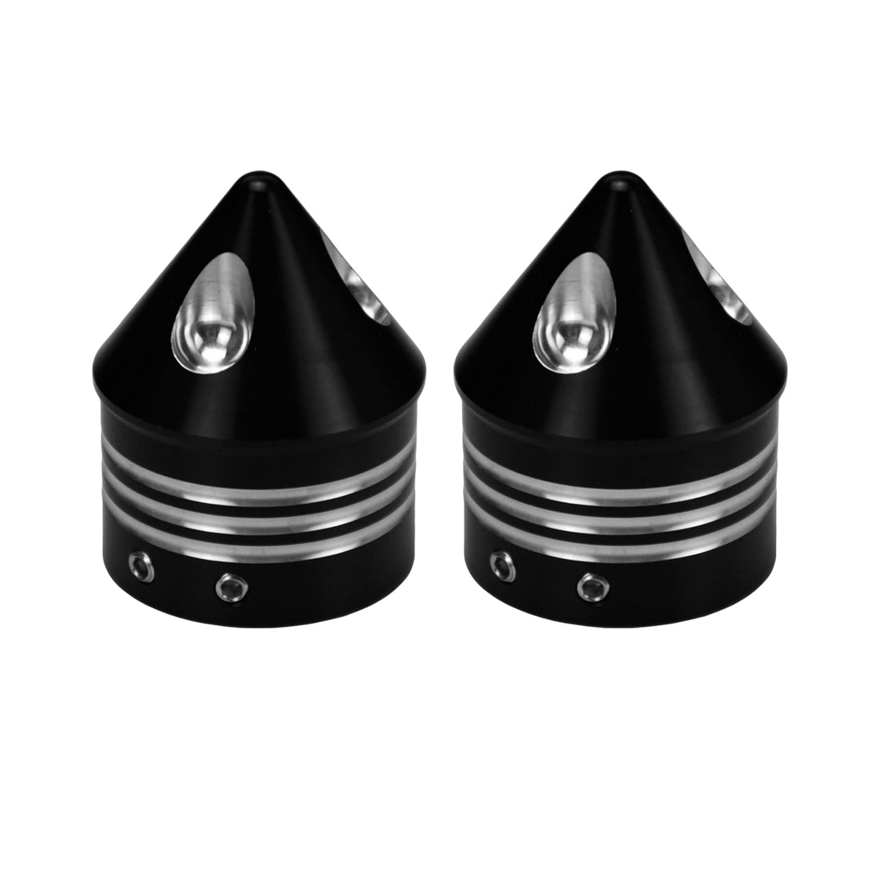 Black Spike Front Axle Cap Nut Cover For Harley Dyna Fat Bob Low Rider ...